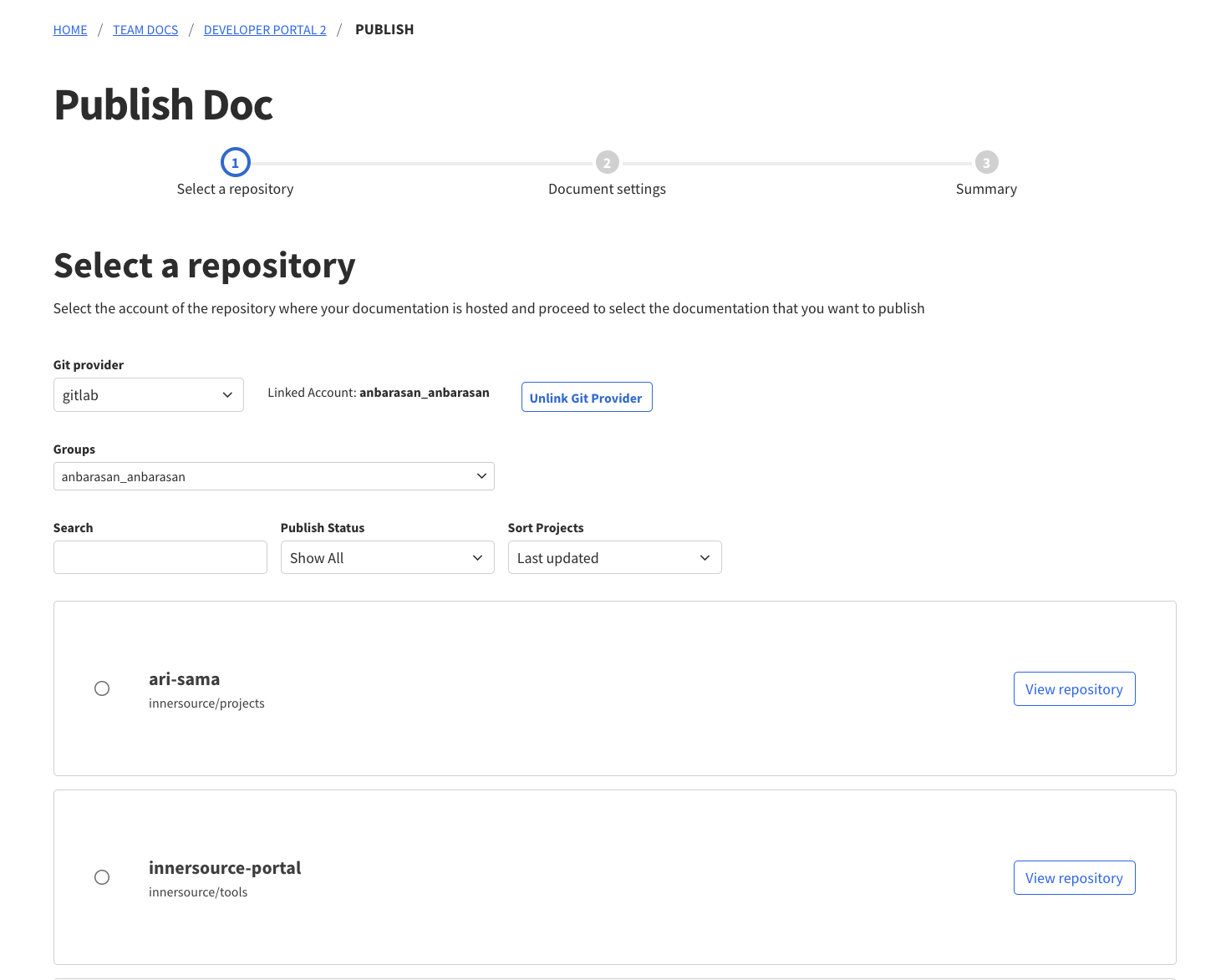 Documentation Portal Publisher Guide