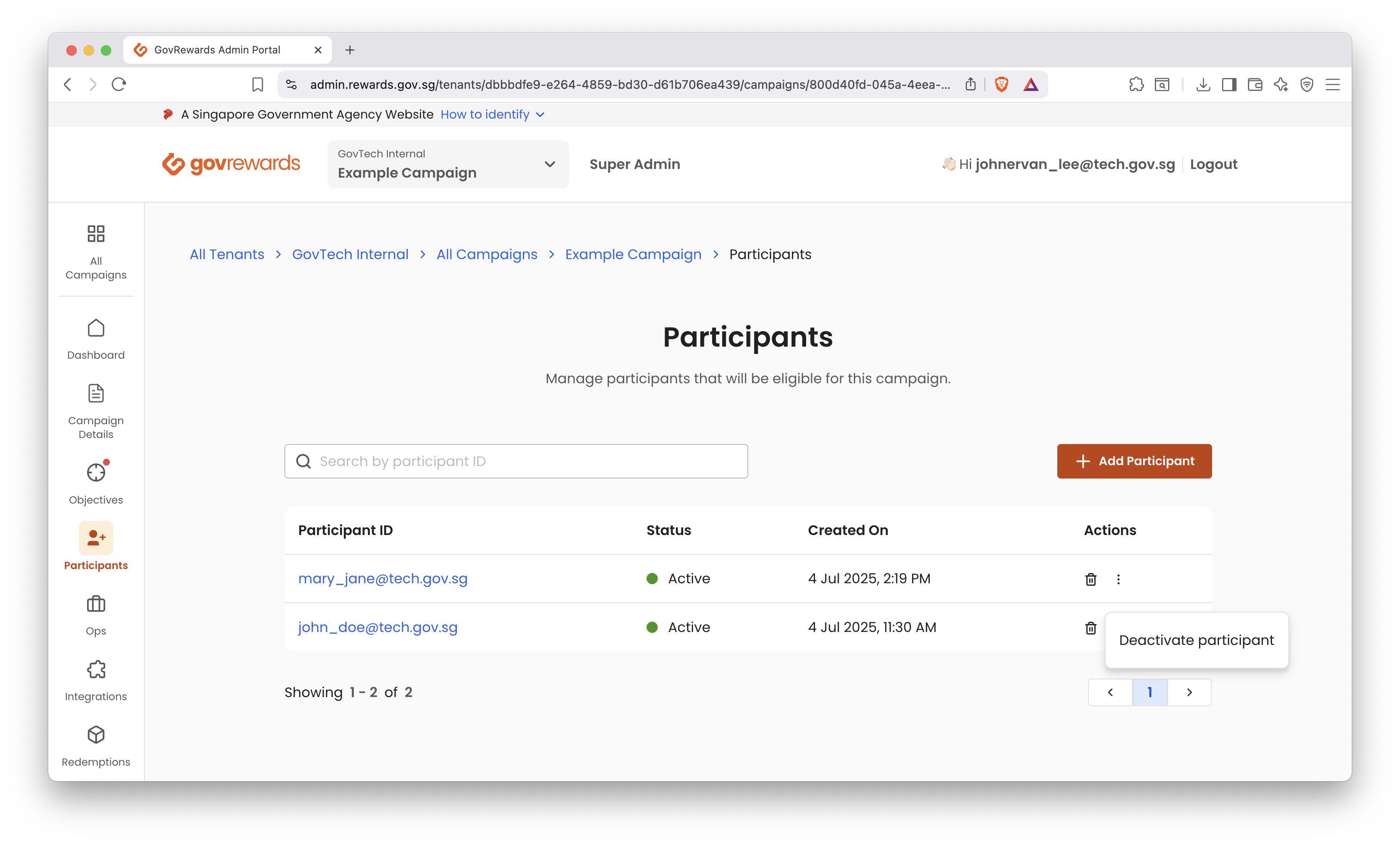 GovRewards User Guide