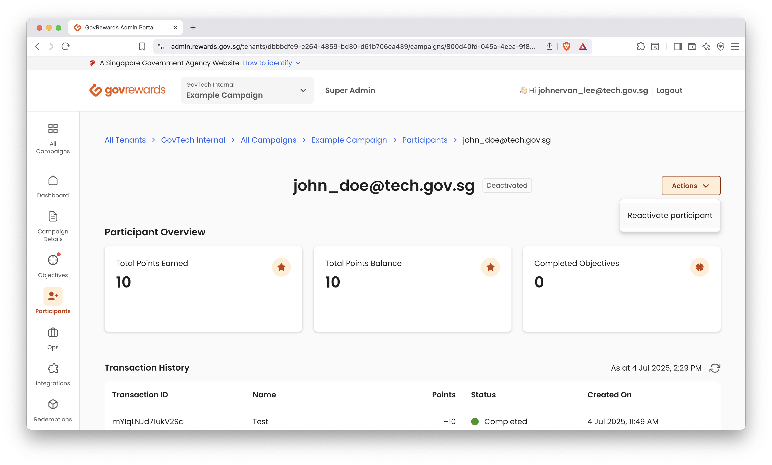 GovRewards User Guide