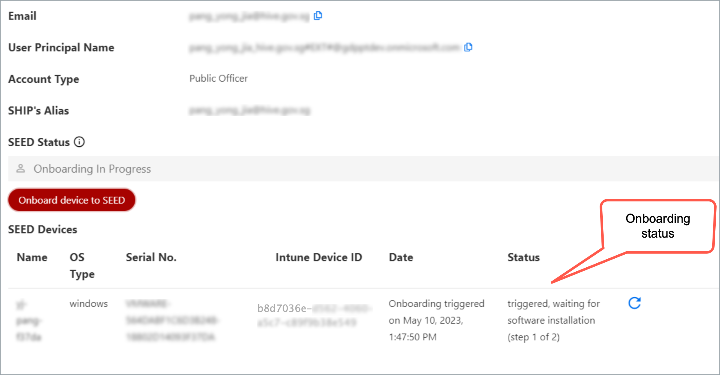 Onboard Windows device