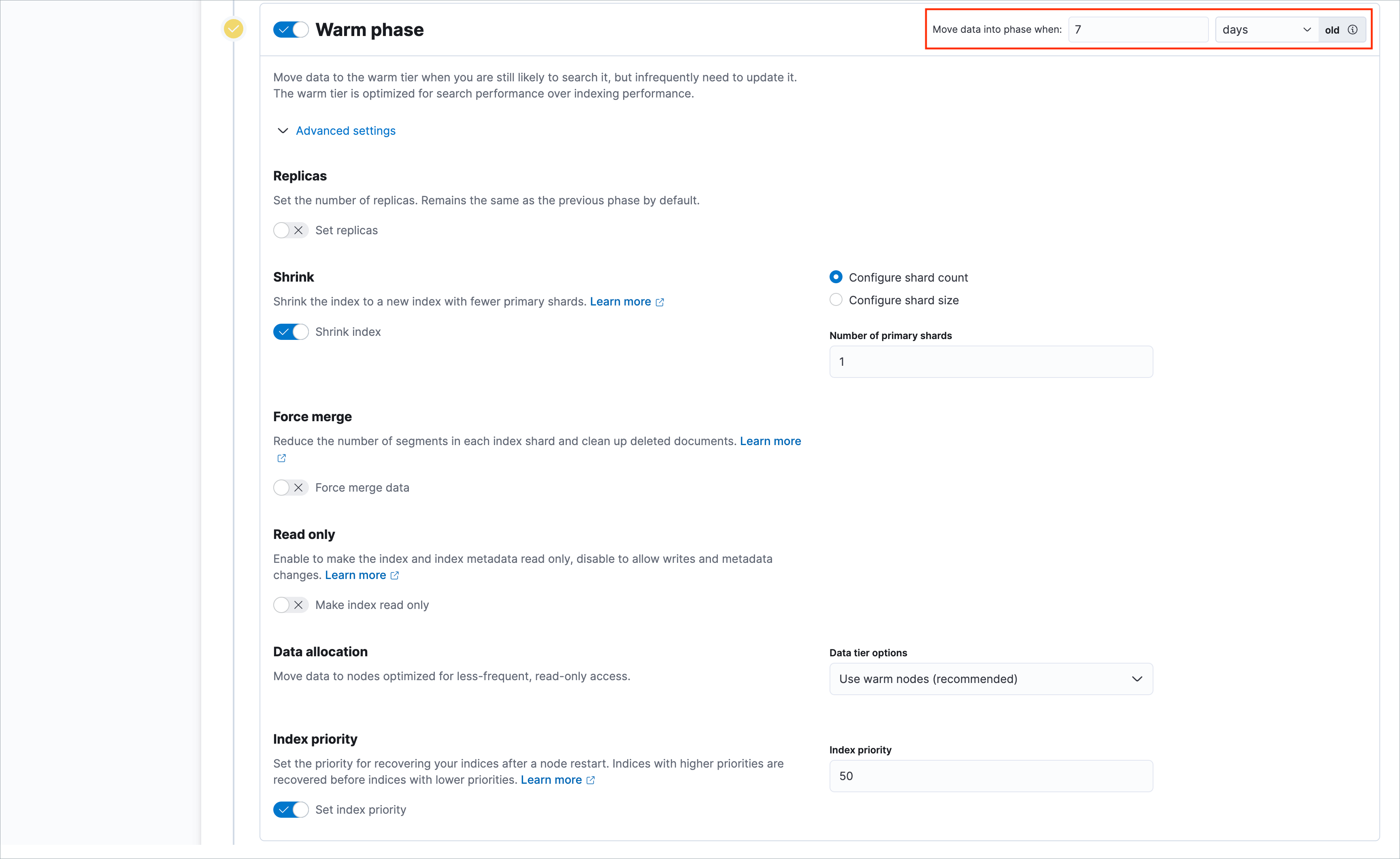 Index Life Cycle Management