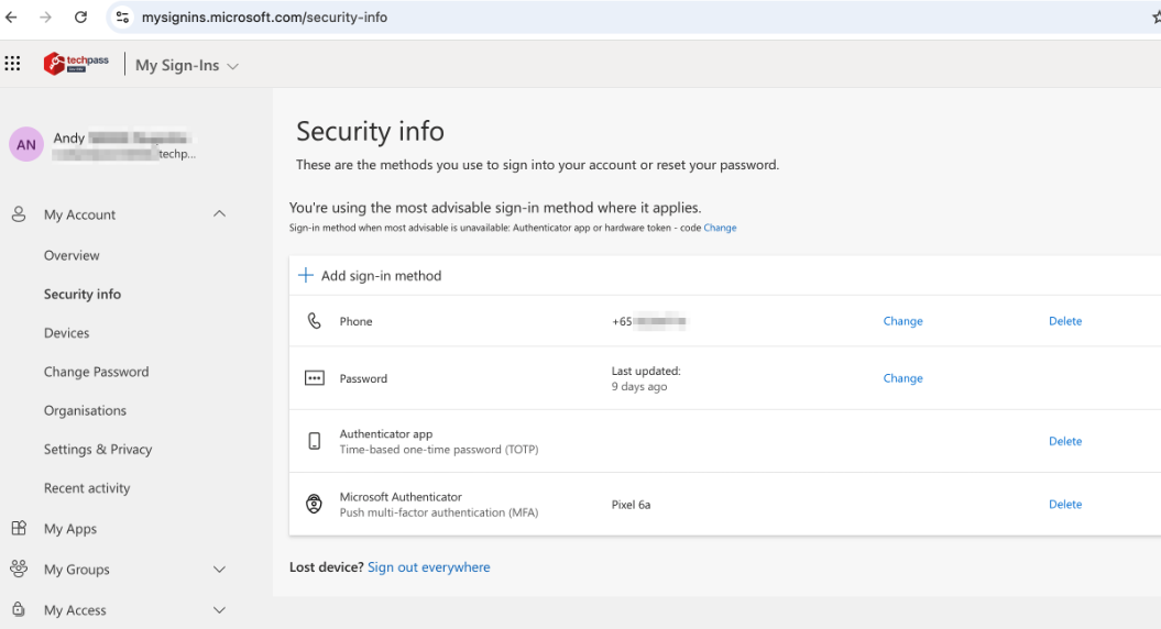 TechPass User Guide for Staging environment