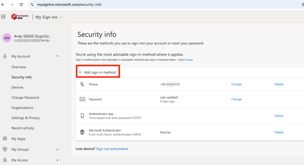 TechPass User Guide for Staging environment